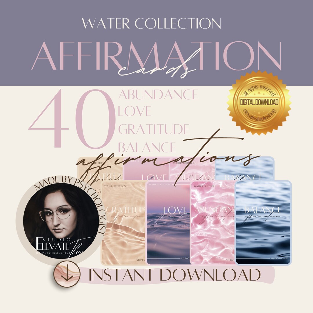 Positive Affirmation Cards: Daily Gratitude, Love, Abundance (digital ...