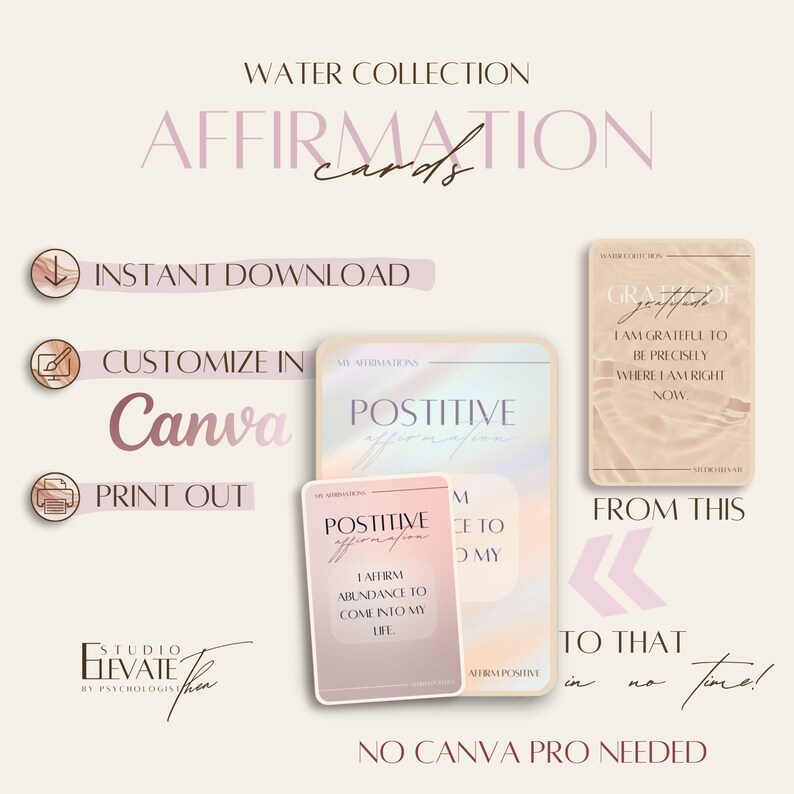 Affirmation Cards CUSTOM Digital Print Printable Positive Affirmation ...