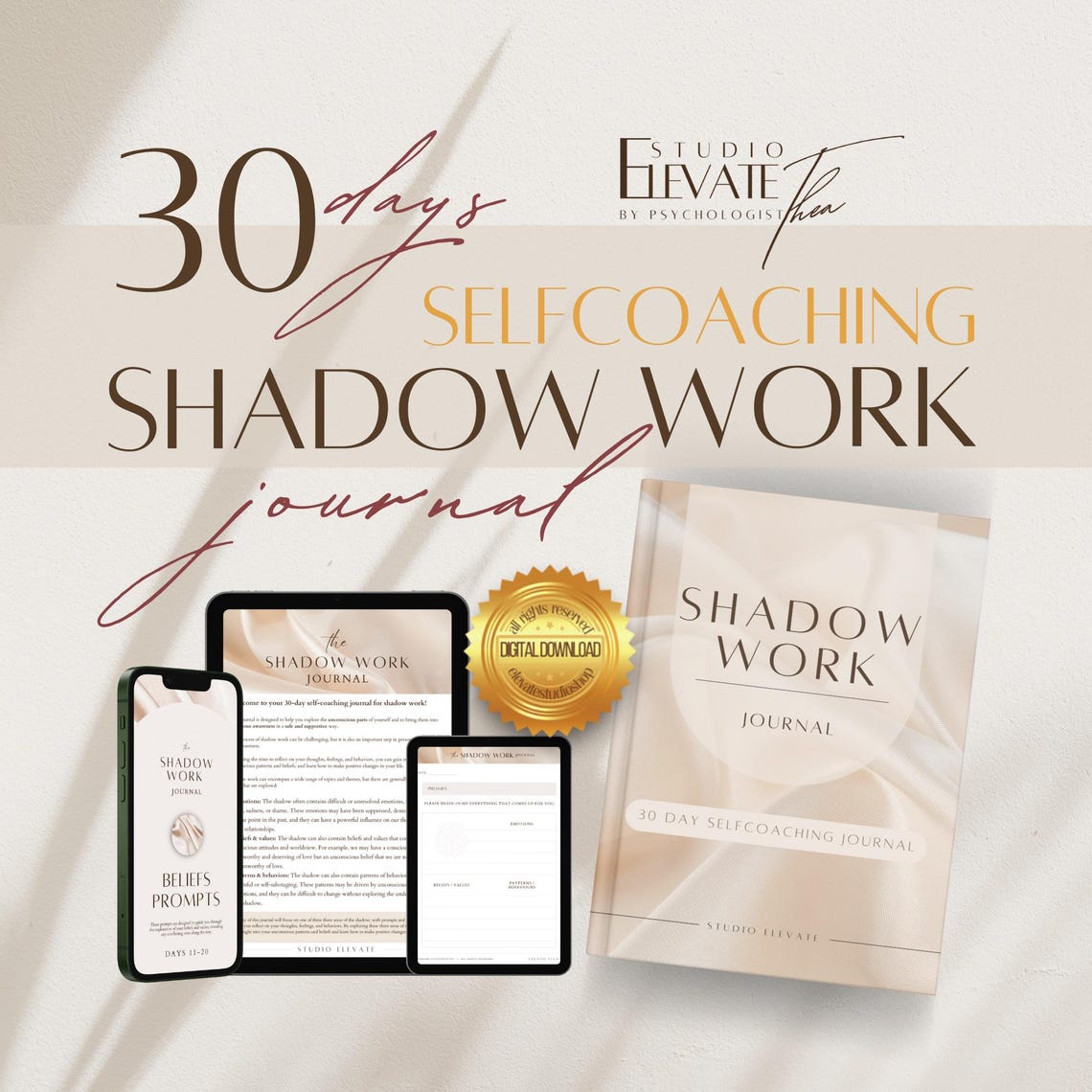 SHADOW WORK Digital Journal | Printable Journal Prompts for Therapy ...