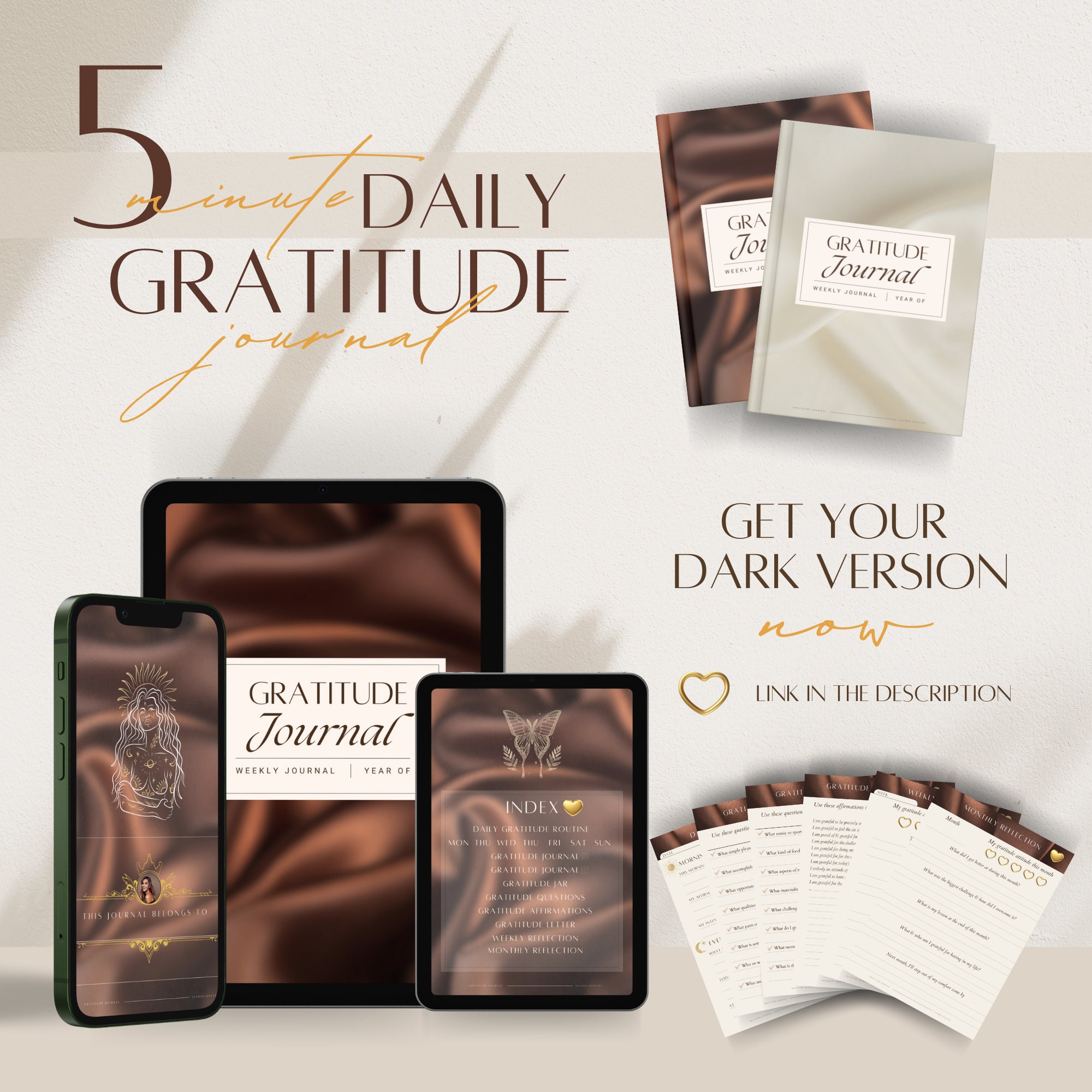 Gratitude Journal Printable: 5-minute Daily Reflection (digital ...