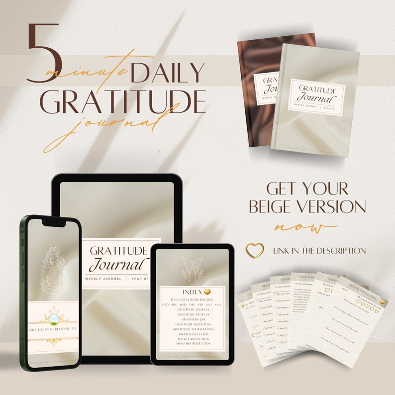 GRATITUDE Journal | Printable Undated Digital Planner | Weekly Planner ...