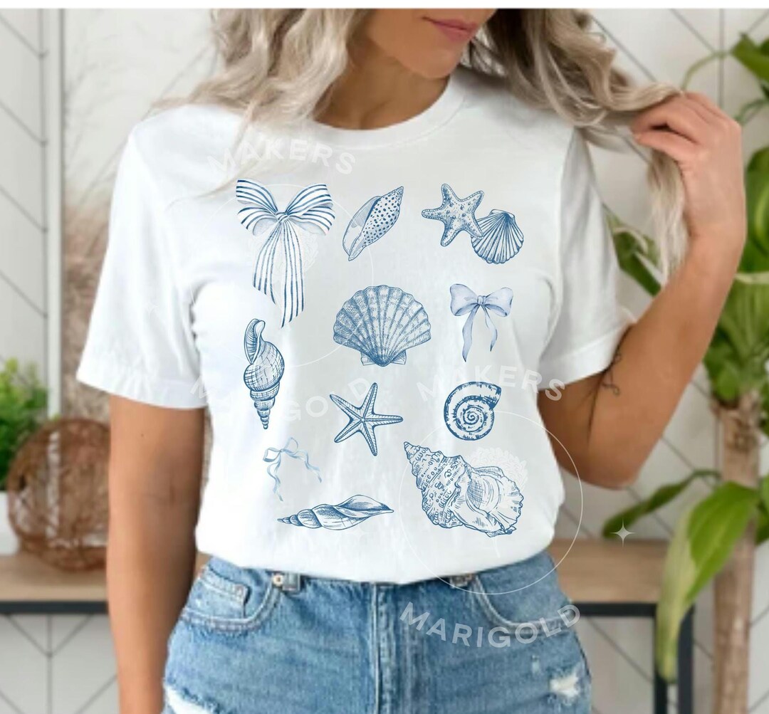 Shell Coquette PNG. Blue Shells . Seashell Collage. Beach Png.summer ...