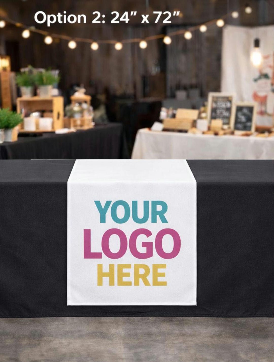Custom Logo Table Runner for Market Vendors | Personalized Event Table ...