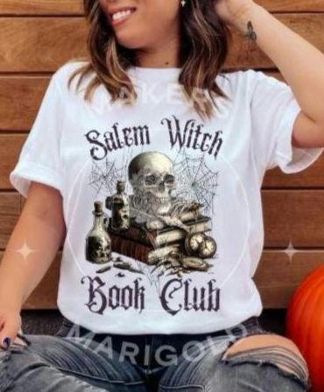 Salem Witch Book Club PNG: Gothic Skull Sublimation Design (digital ...