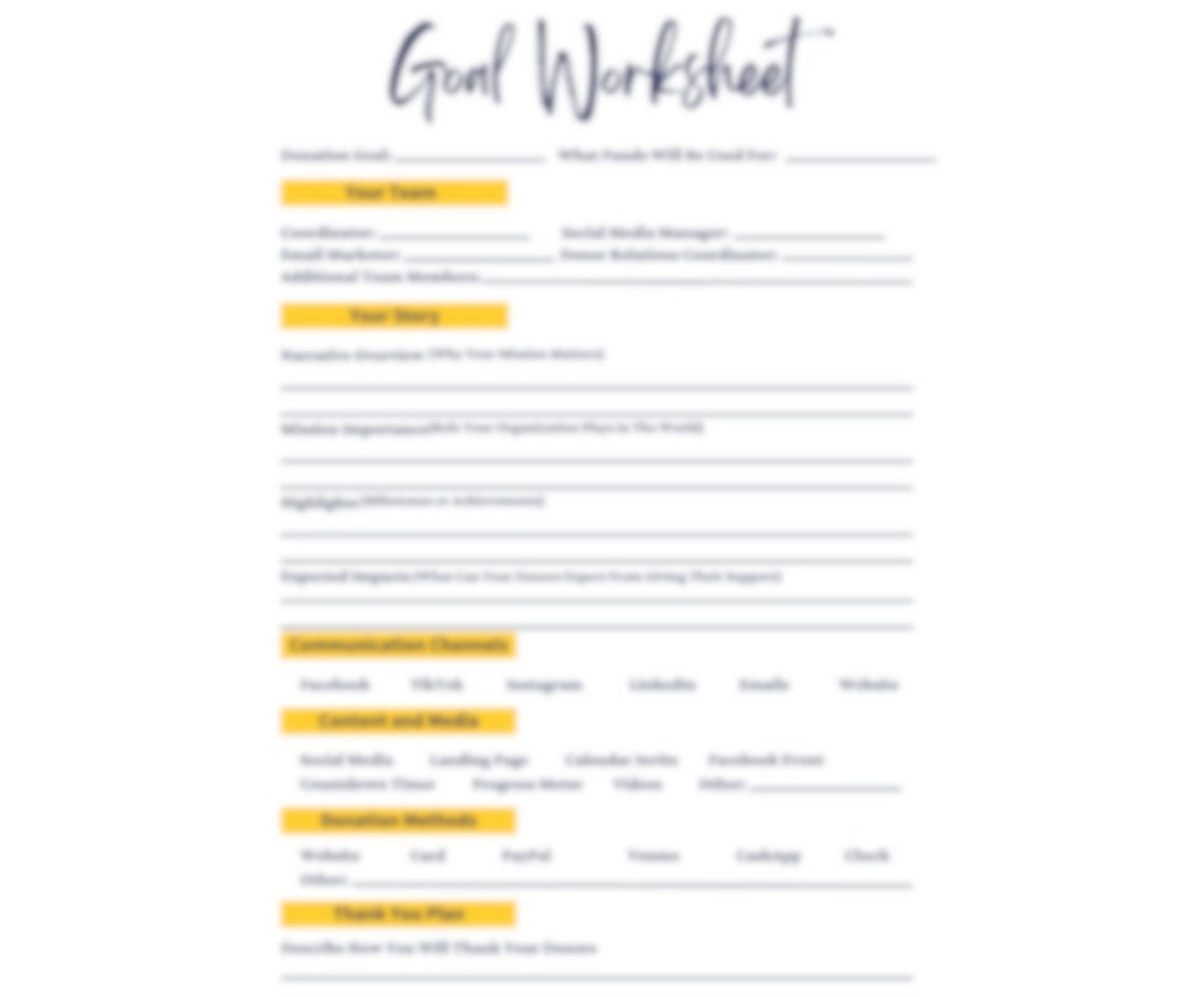 Giving Tuesday Goal Worksheet - Etsy