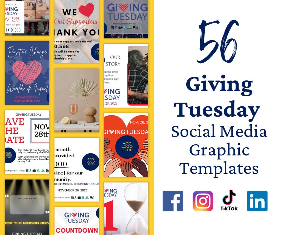 56 Giving Tuesday Social Media Graphic Templates (FB, IG, Tiktok ...