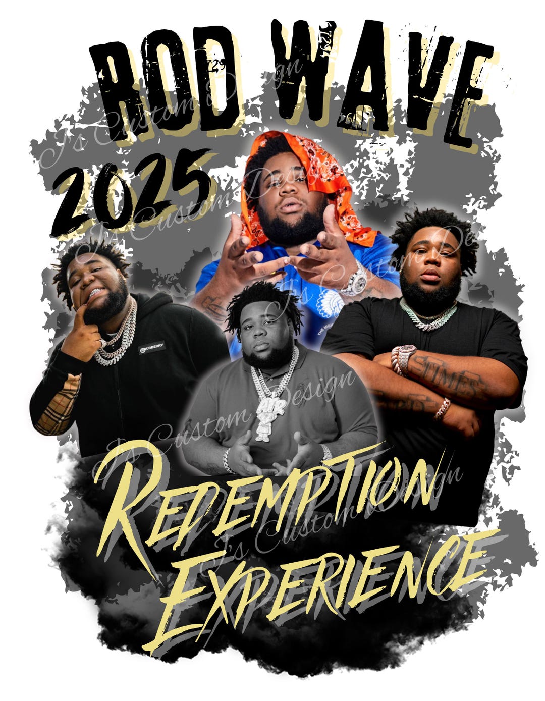 Rod Wave, Rod Wave Shirt Design, Redemption Experience Tour, Concert ...