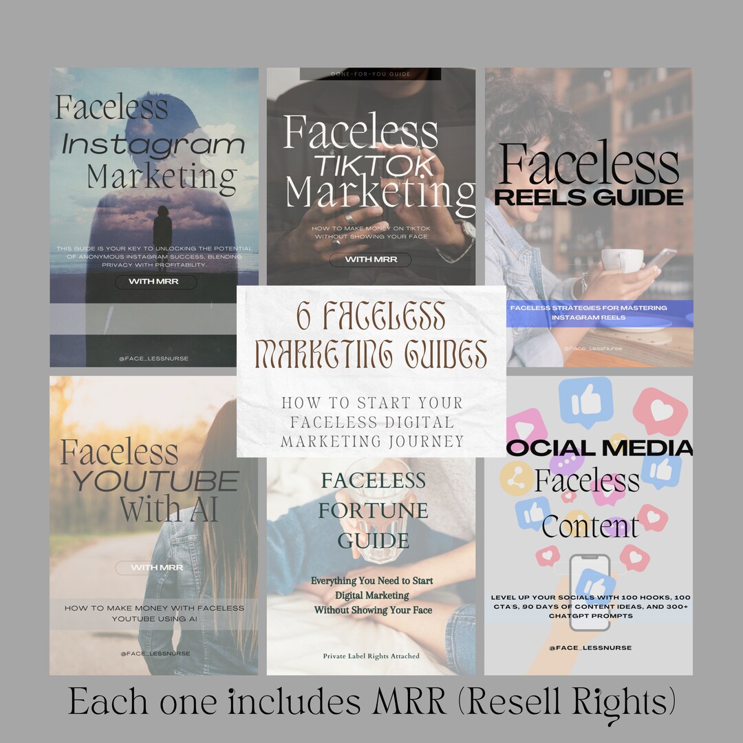 Faceless Marketing Guides, Marketing Bundle, Build Your Faceless Brand ...