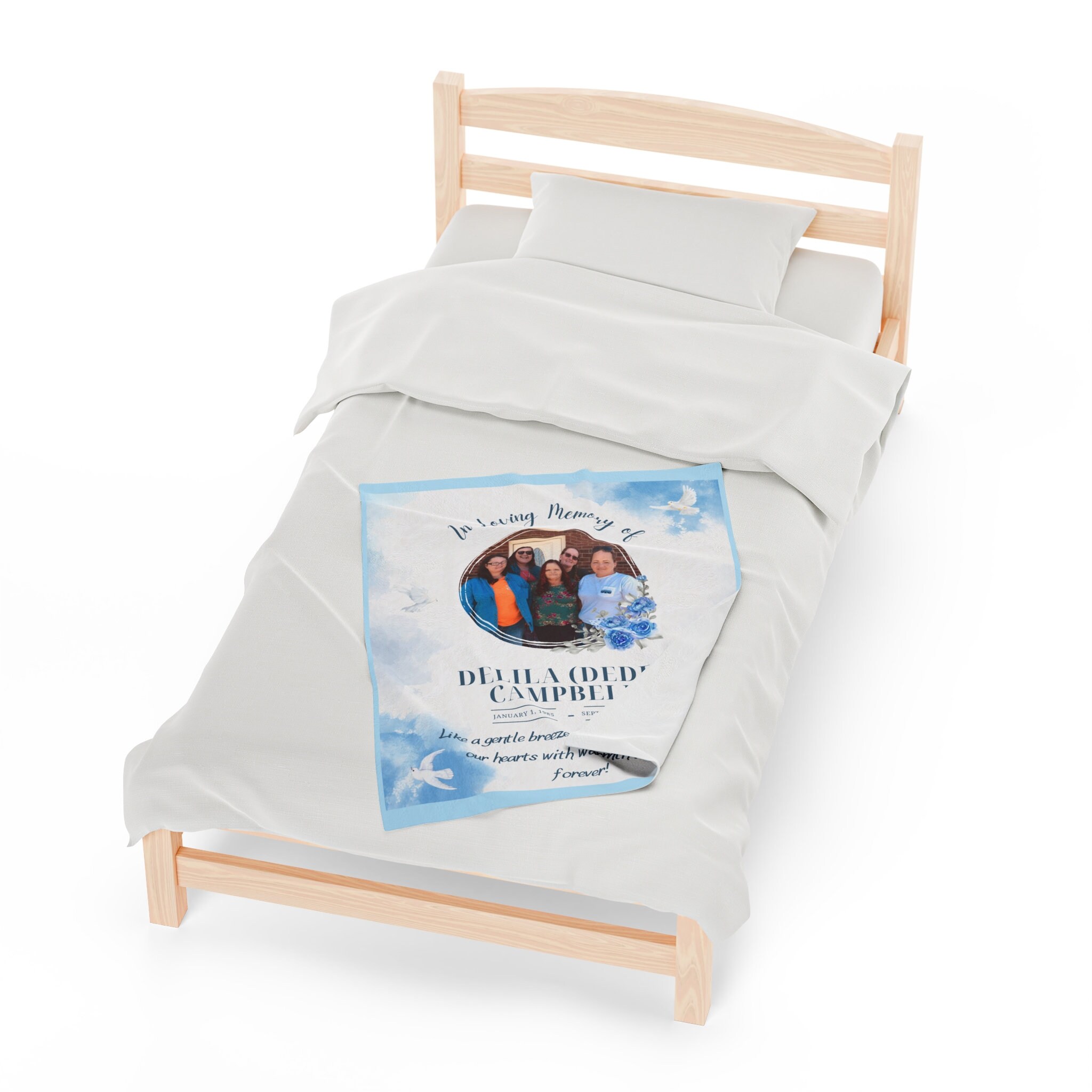 Memorial Blanket, Sympathy Gift, Picture of Loved One, in Loving Memory ...