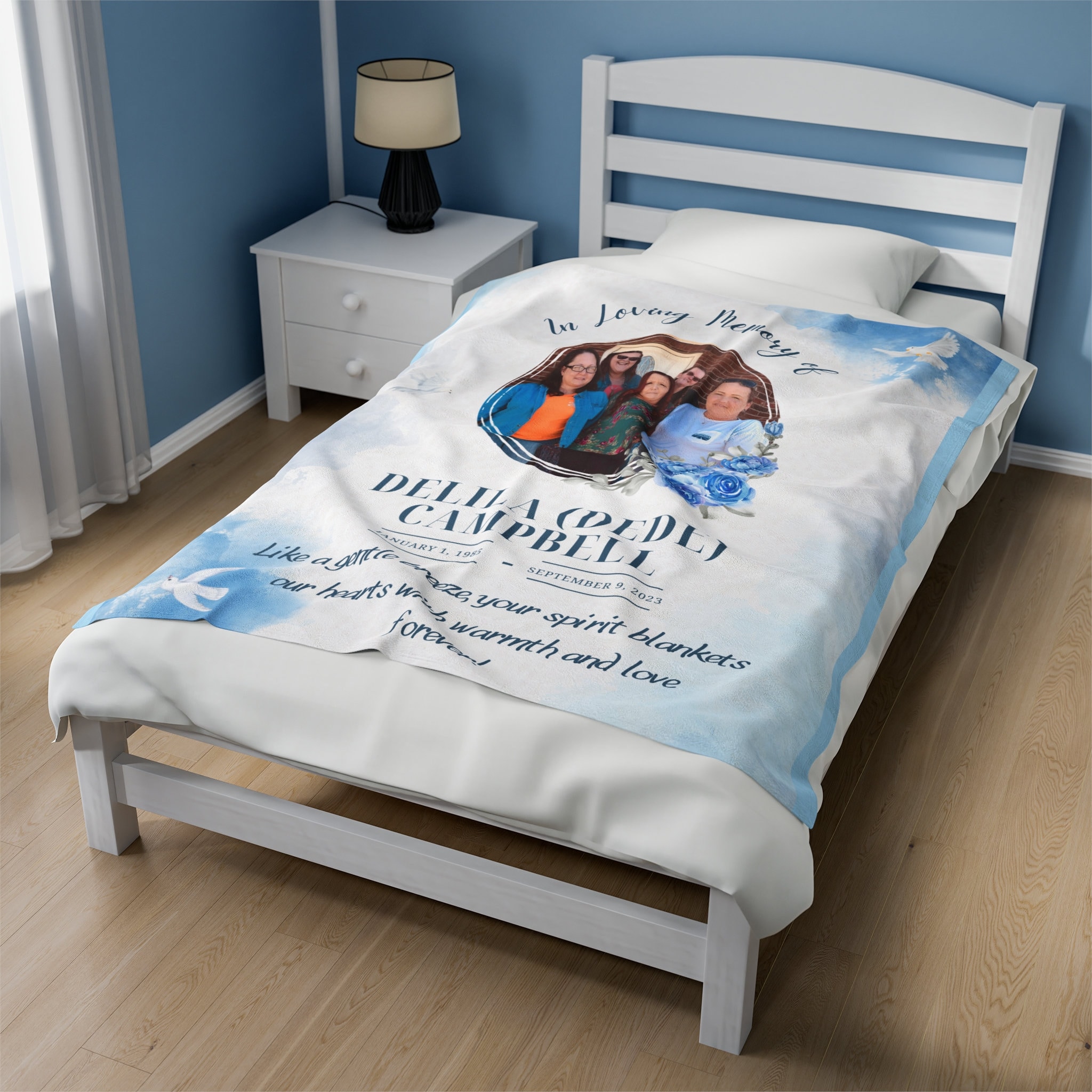 Memorial Blanket, Sympathy Gift, Picture of Loved One, in Loving Memory ...