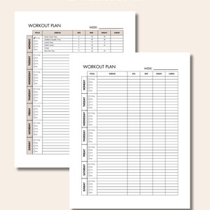 Exercise Tracker, Weekly Workout Tracker, Fitness Log, Workbook Log ...