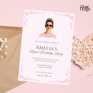 Princess Diaries Birthday Party Invitation, Editable Template, Royal ...