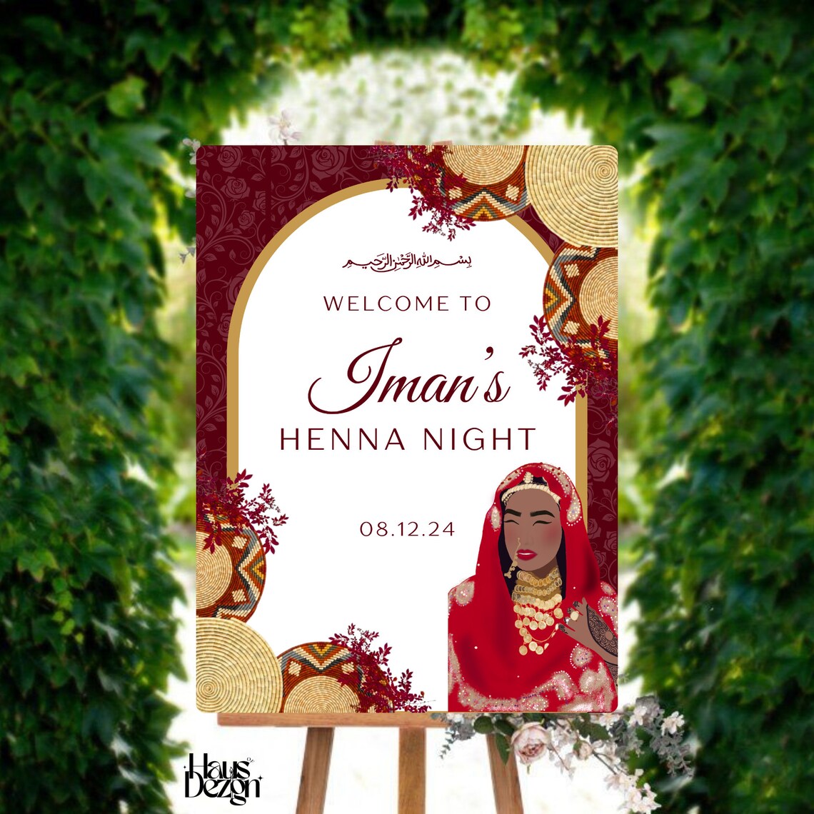 Sudanese Welcome Sign, Henna Welcome Sign, Sudanese Bride, Traditional ...