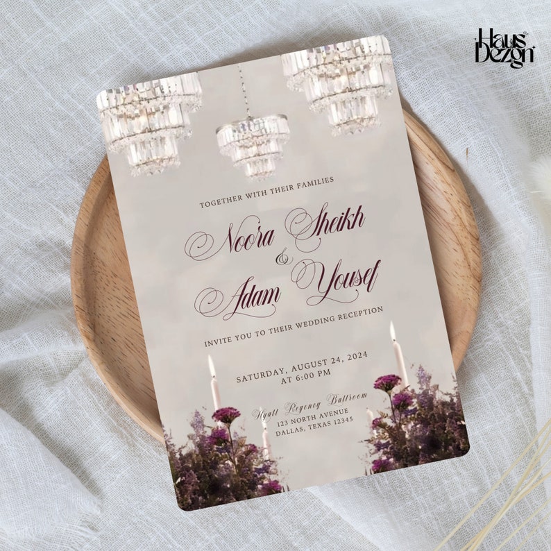 Digital Islamic Wedding Invite Elegant Wedding Invitation Classy Walima ...