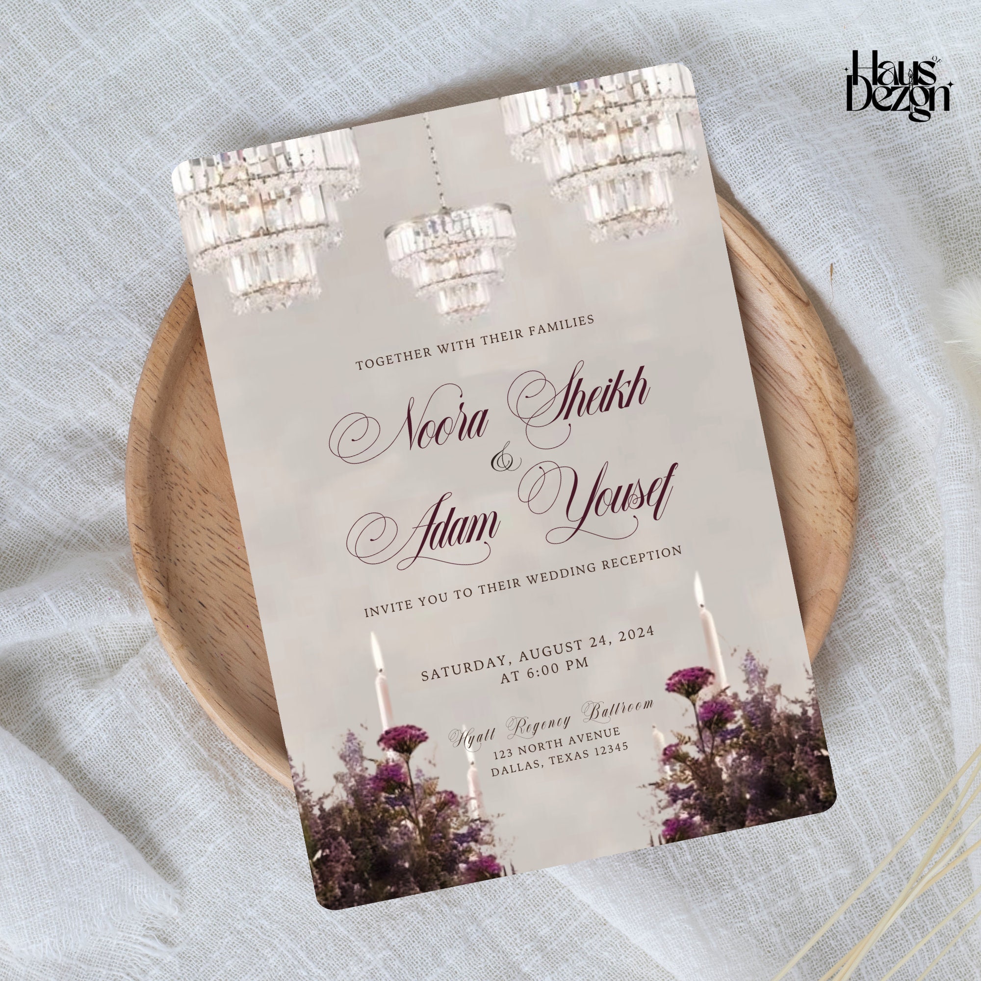 Digital Islamic Wedding Invite Elegant Wedding Invitation Classy Walima ...