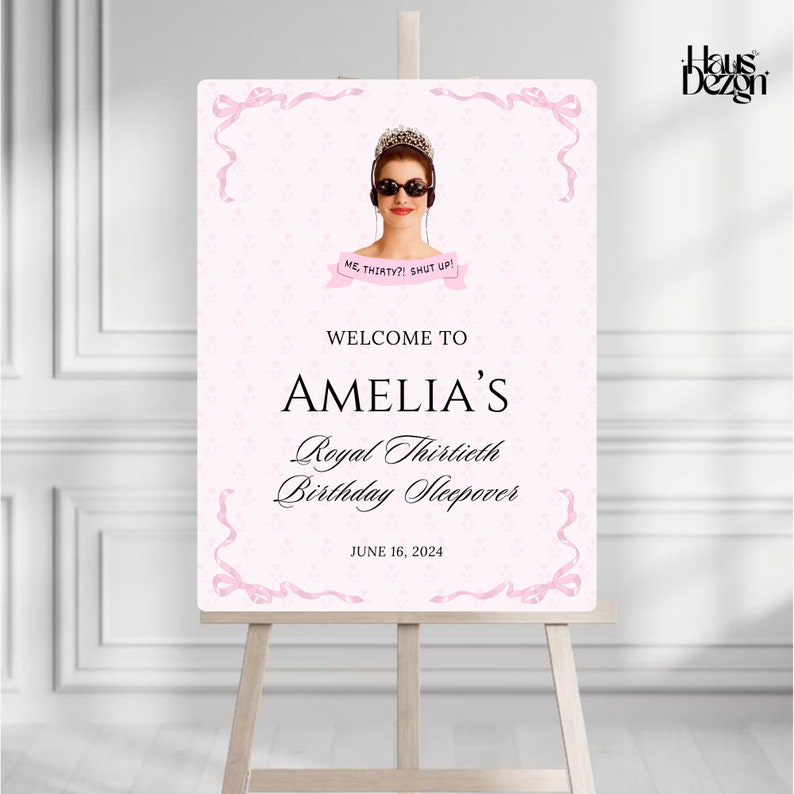 Princess Diaries Birthday Welcome Sign, Genovia, Sleepover, Event ...