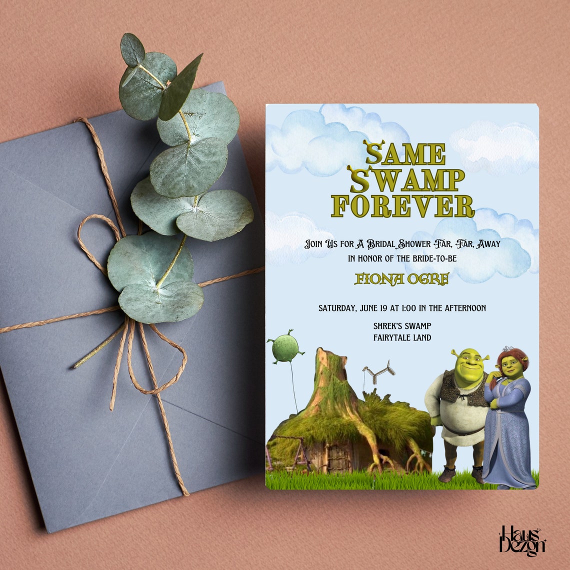 Shrek Theme- Same Swamp Forever Bridal Shower Invitation- Digital ...