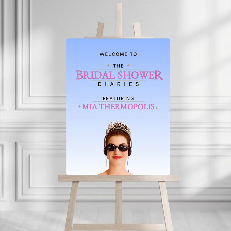 Digital Bridal Shower Welcome Sign Editable Template Princess Diaries ...