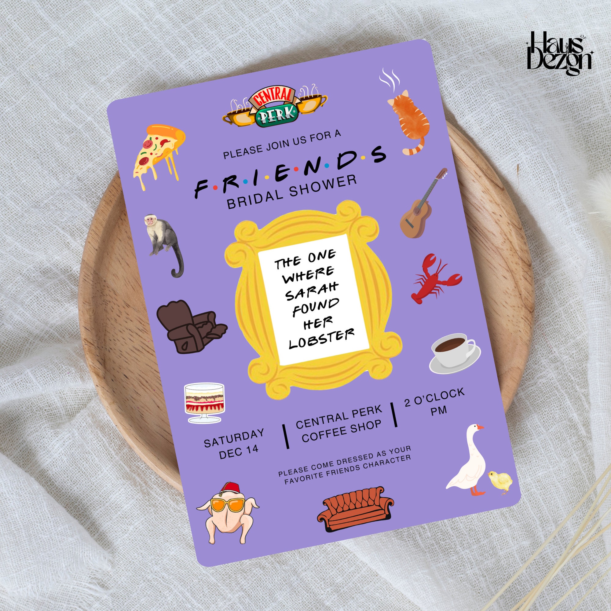 Friends Themed Bridal Shower Invitation Digital Download Birthday Fully ...