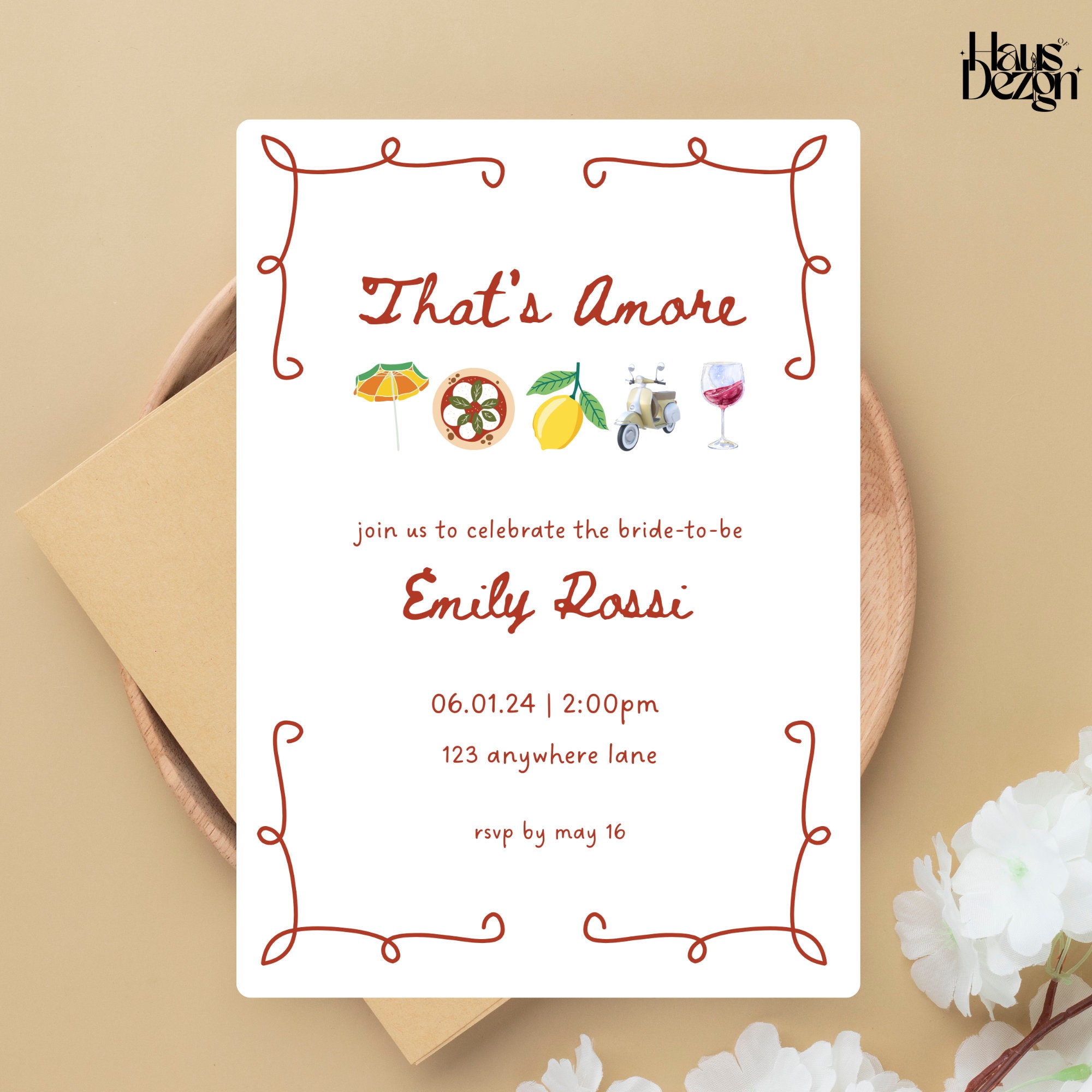 That's Amore Shower Invitation, That's Amore Bridal Theme, Italy Bridal ...