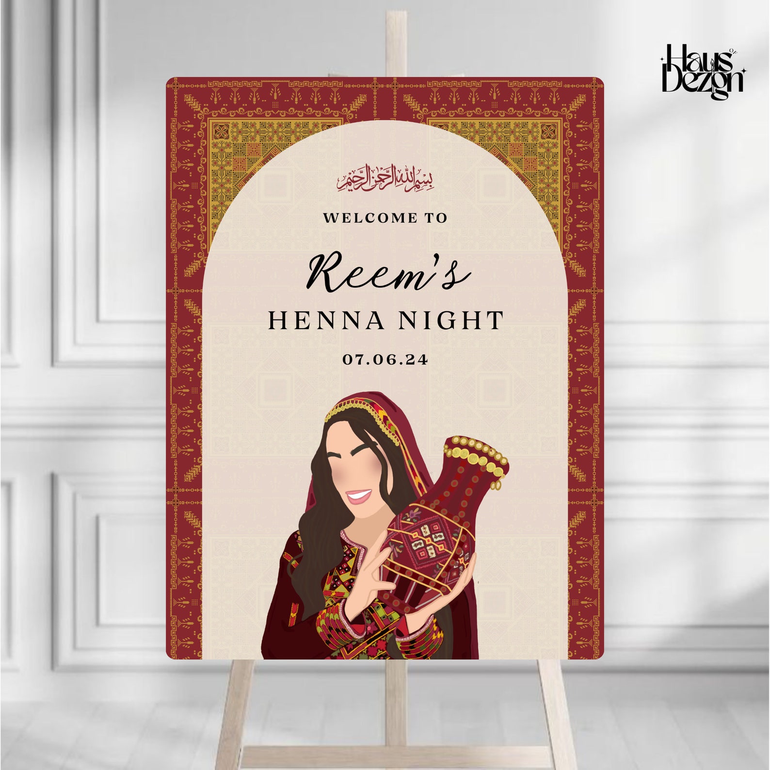 Palestinian Henna Welcome Sign, Palestinian Bride, 3roosa, Palestinian ...