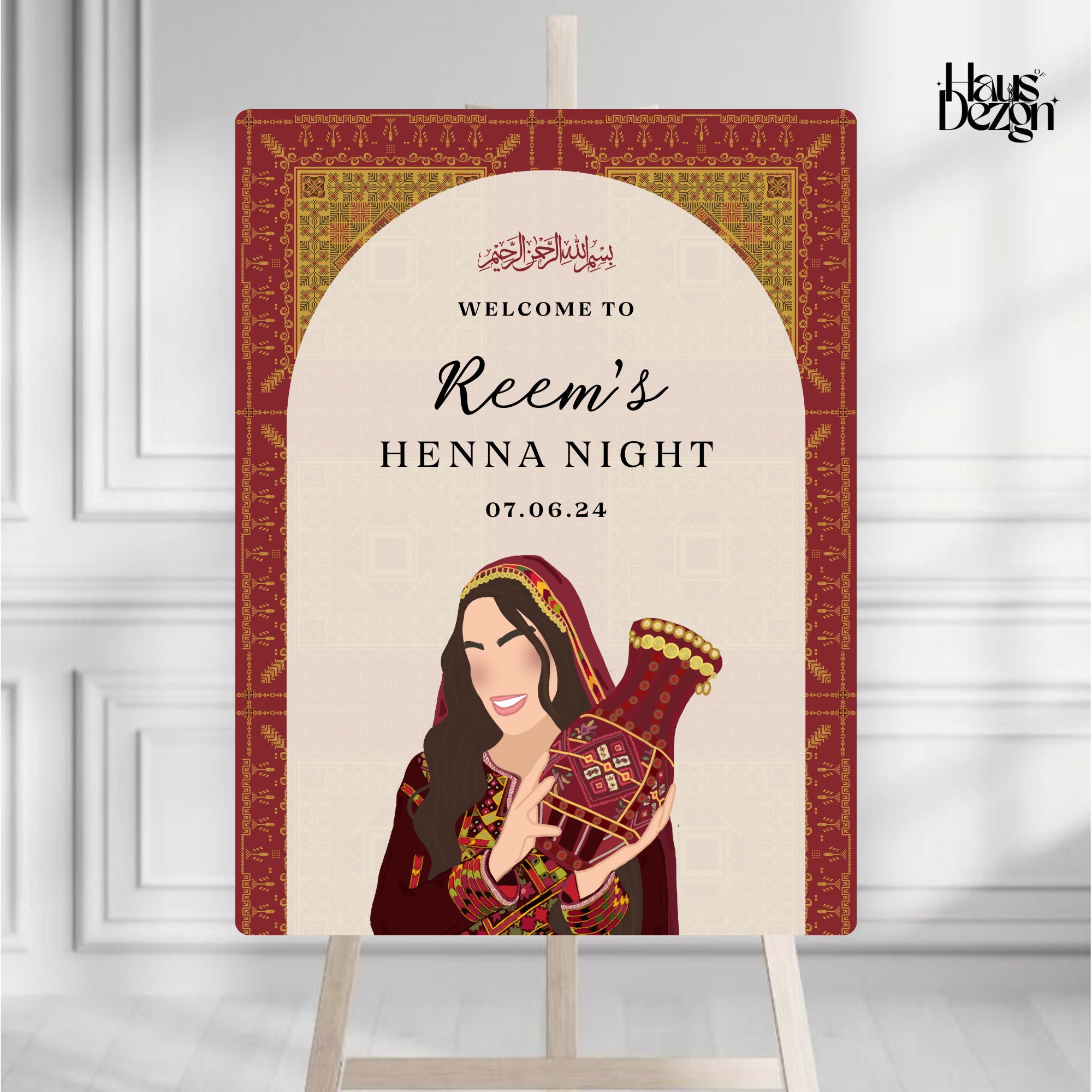 Palestinian Henna Welcome Sign, Palestinian Bride, 3roosa, Palestinian ...