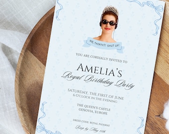 Princess Diaries Birthday Party Invitation, Editable Template, Royal ...
