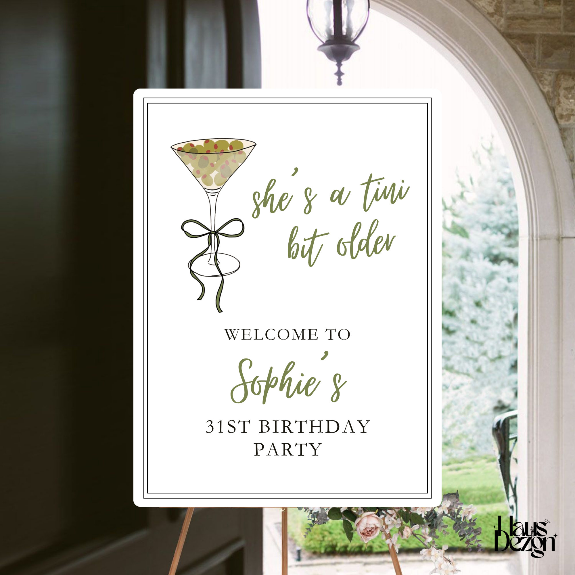 A Tini Bit Older Welcome Sign Template, Birthday Sign, Cocktail Bow ...