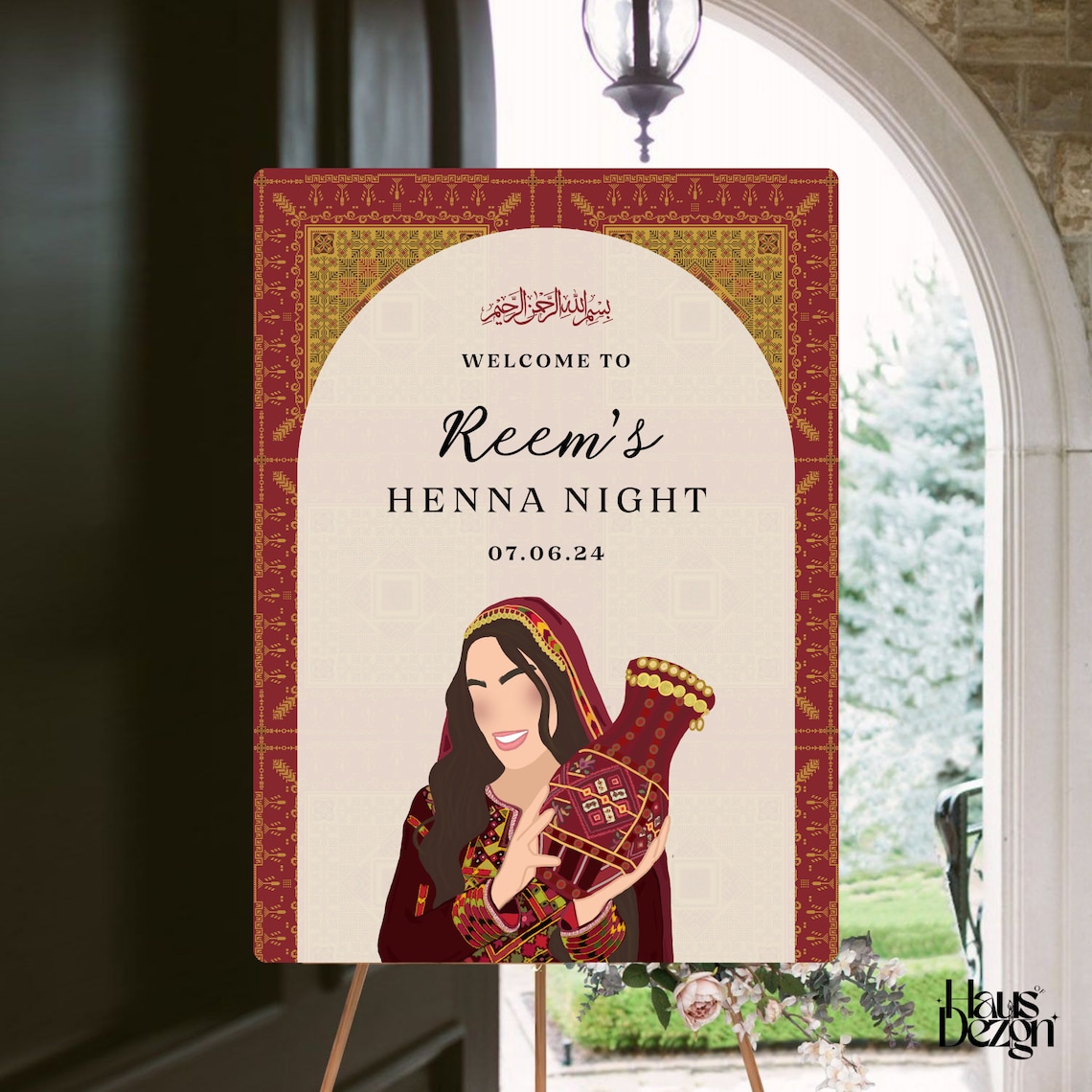 Palestinian Henna Welcome Sign, Palestinian Bride, 3roosa, Palestinian ...