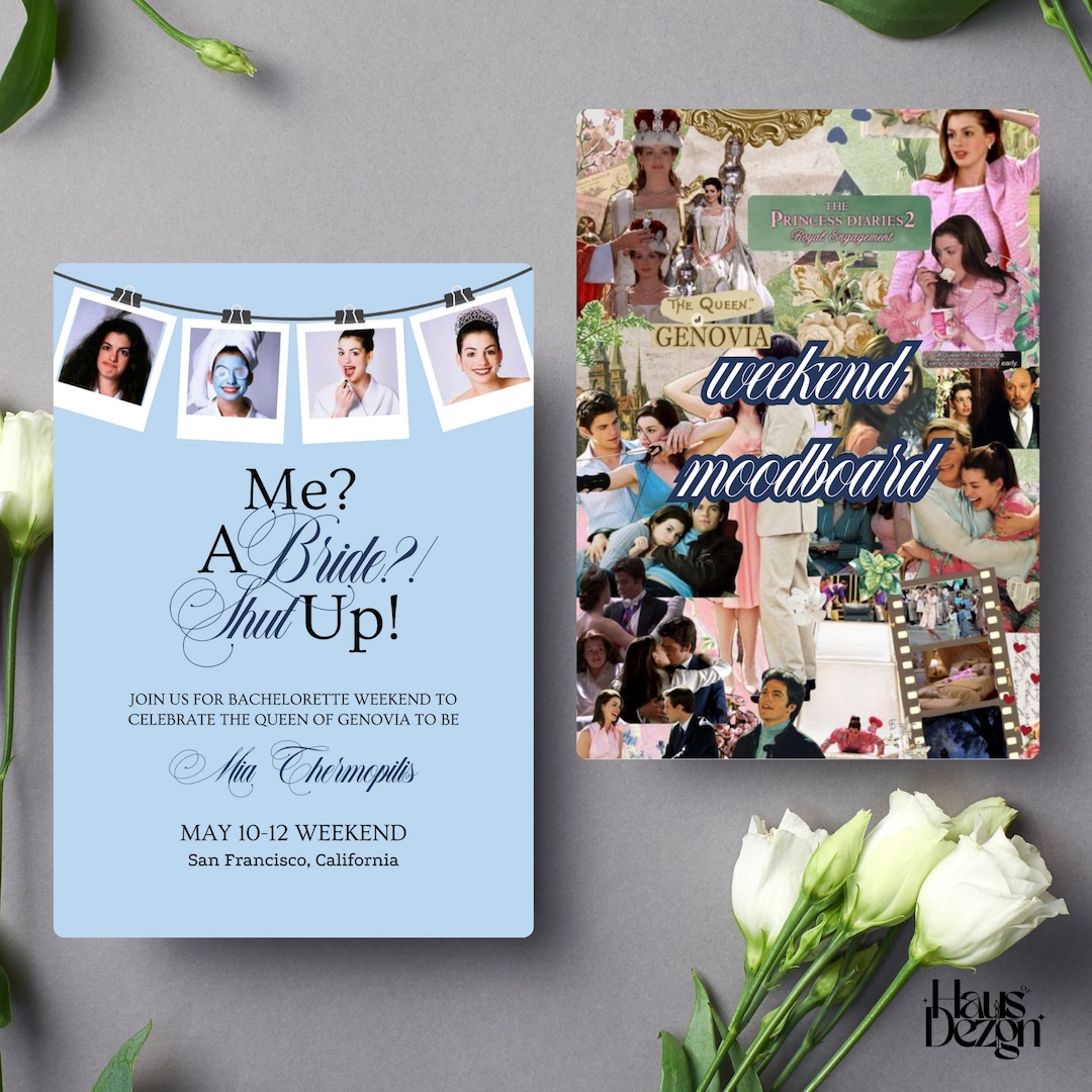 Princess Diaries Bachelorette Weekend Template -itinerary- 4 Page ...