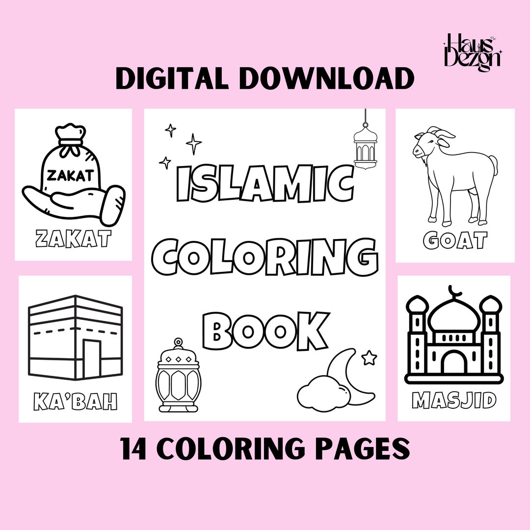 Islamic Coloring Pages- Easy Kids Coloring Printable- Ramadan Coloring ...