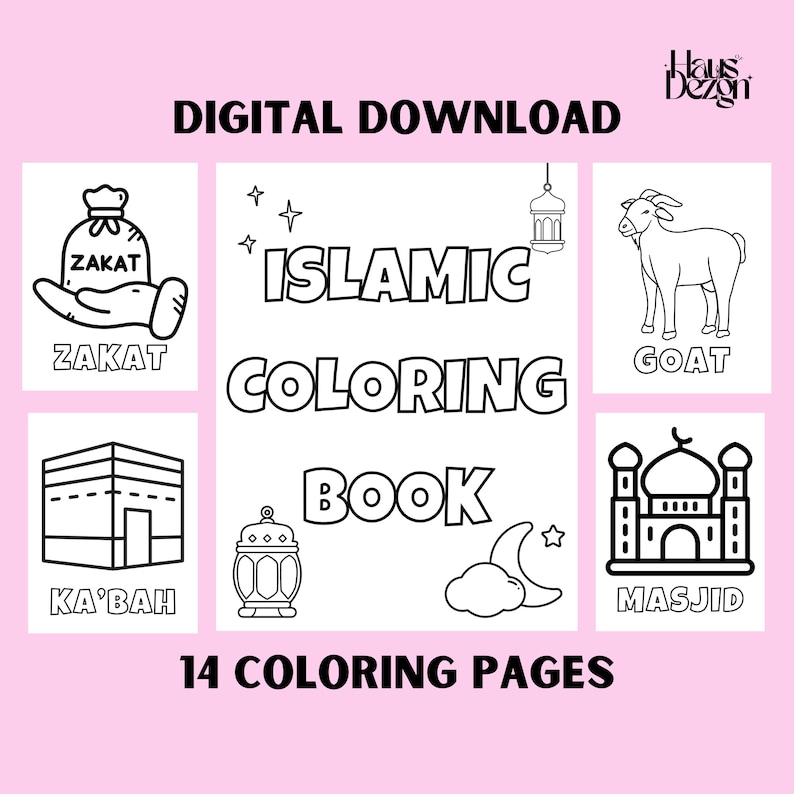 Islamic Coloring Pages- Easy Kids Coloring Printable- Ramadan Coloring ...