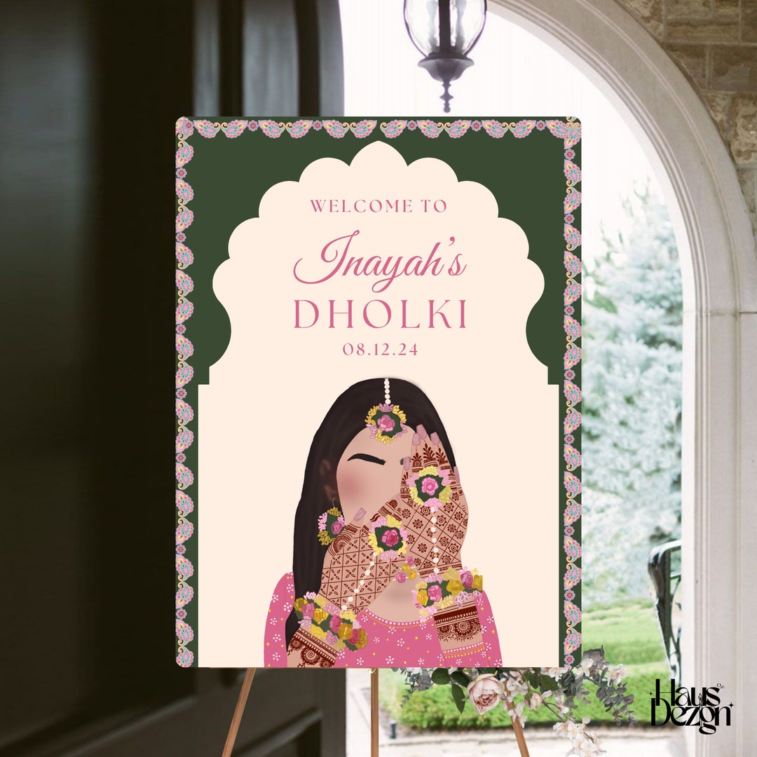 Dholki Welcome Sign, Flower Jewelry, Dulhan, Bride, Mayoun Welcome Sign ...