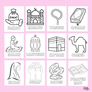 Islamic Coloring Pages- Easy Kids Coloring Printable- Ramadan Coloring ...