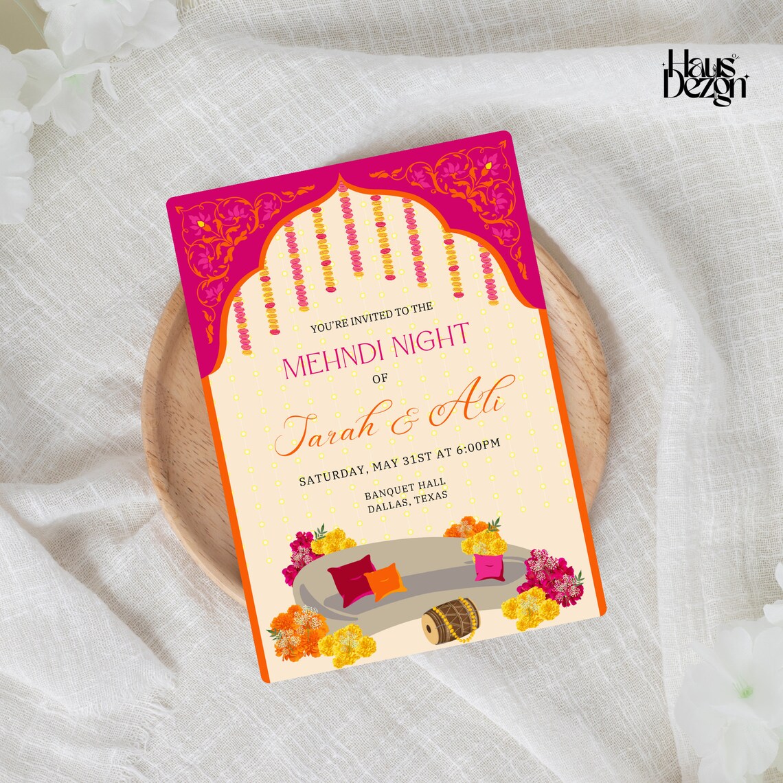 Mehndi Invitation Template, Mughal Arch, Backdrop Decor, Dholki, Mayoun ...