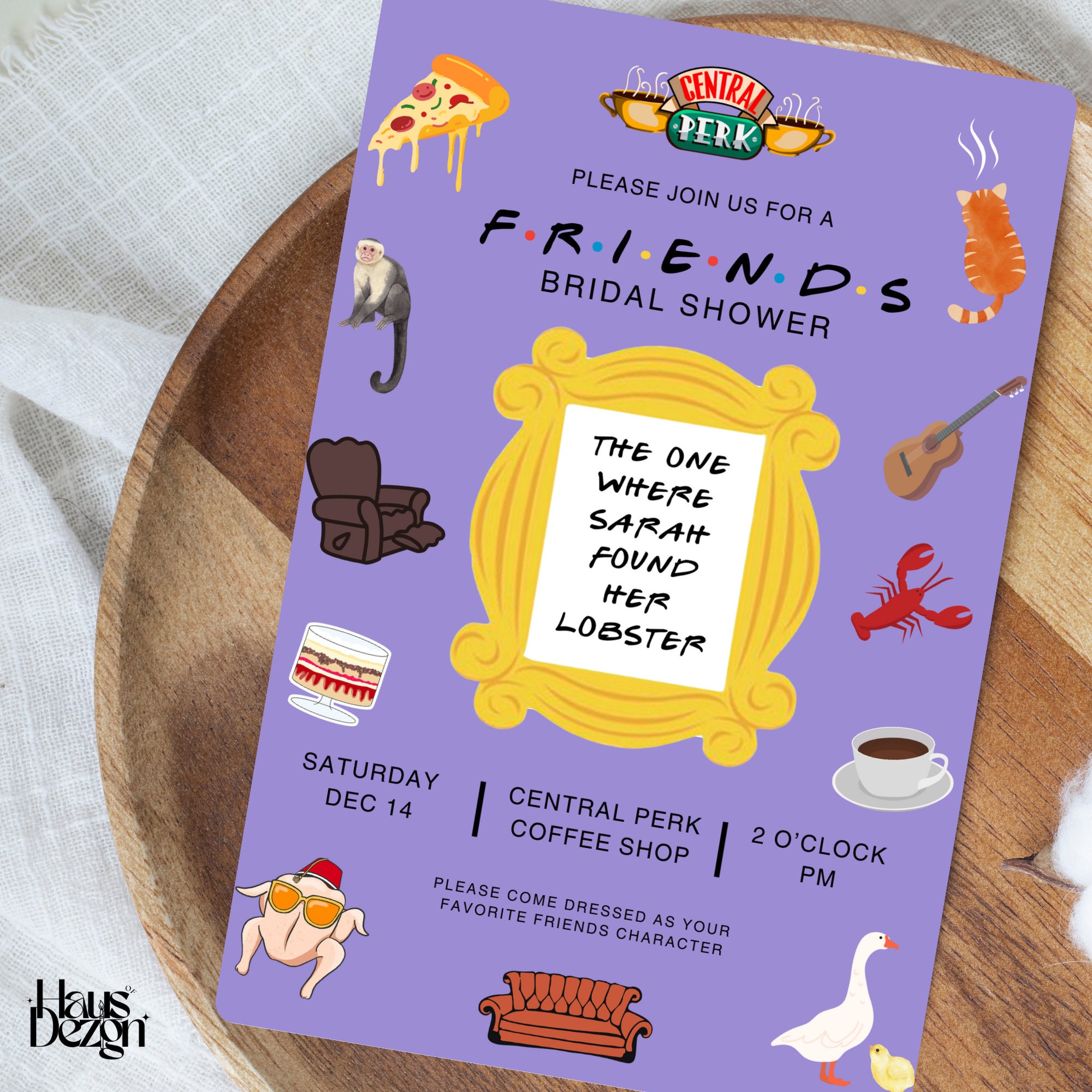 Friends Themed Bridal Shower Invitation- Digital Download- Birthday ...