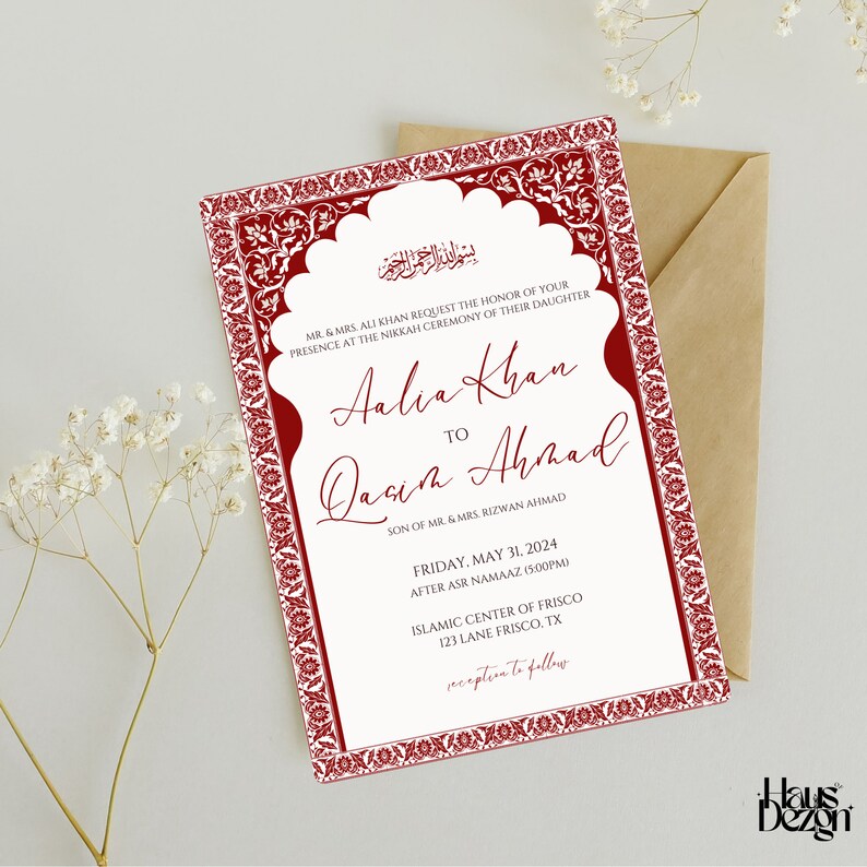 Digital Nikkah Invite- Elegant and Luxurious Islamic Wedding Invite ...