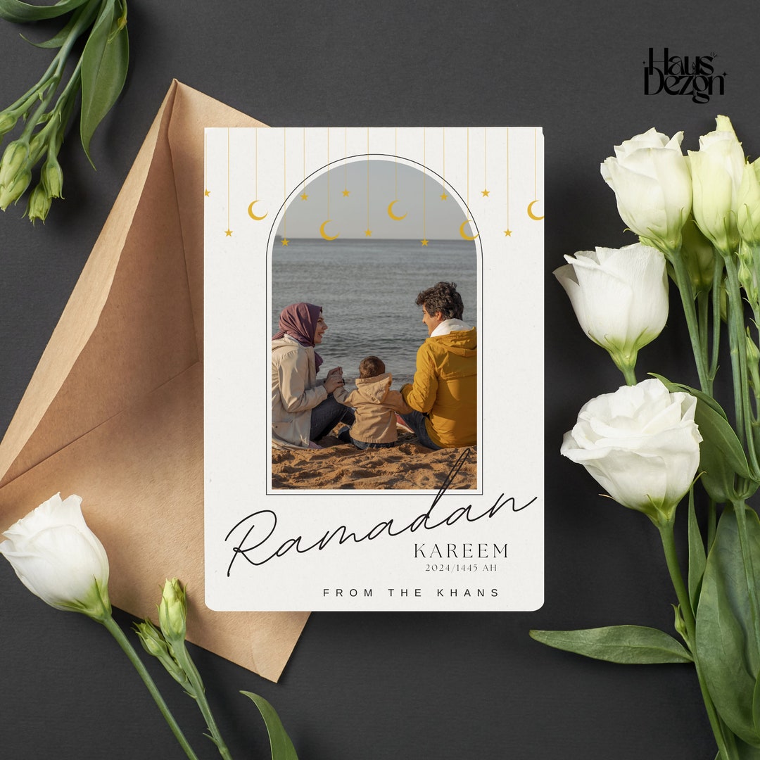 Ramadan Kareem Digital Card- Family Photos- Editable Template- Eid ...