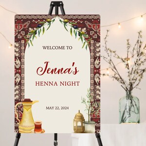 Palestinian Henna Welcome Sign- Vertical Sign- Tatreez- Arab Wedding ...