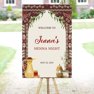 Palestinian Henna Welcome Sign- Vertical Sign- Tatreez- Arab Wedding ...