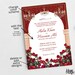 Maroon Elegant and Luxurious Nikkah Invitation, Red Roses, Islamic ...