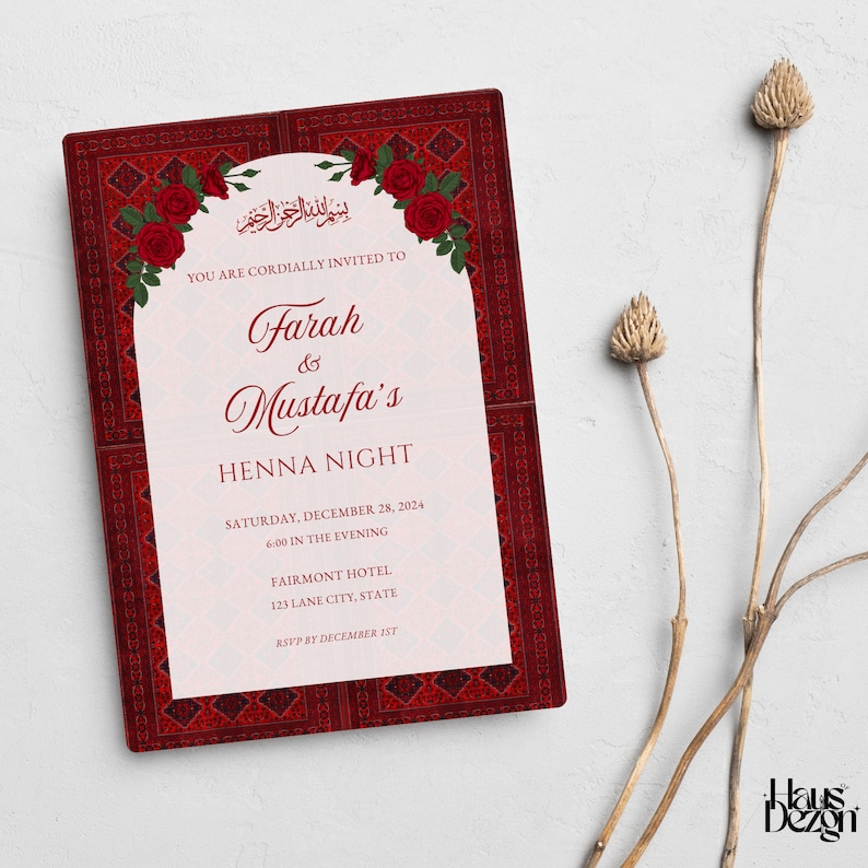Afghan Henna Invitation, Henna Invite, Persian, Digital Invite ...
