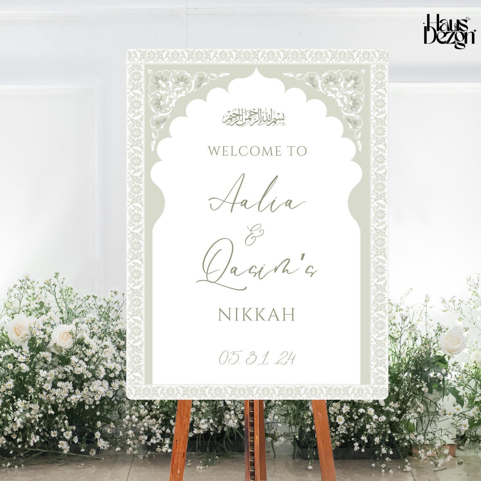 Elegant Intricate Nikkah Sign- Islamic Wedding Welcome Sign- Mughal ...
