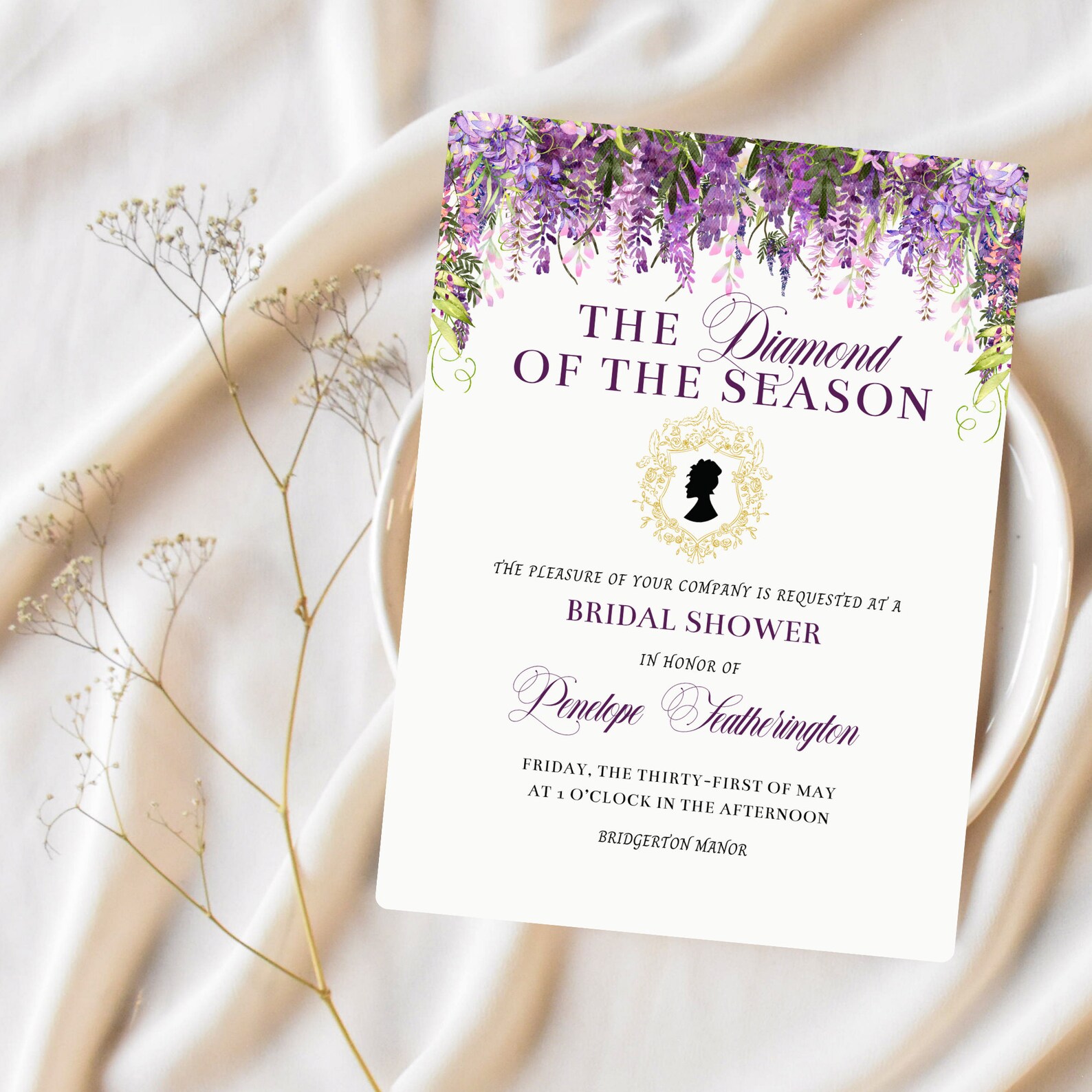 Bridgerton Inspired Diamond of the Season Bridal Shower Invitation ...