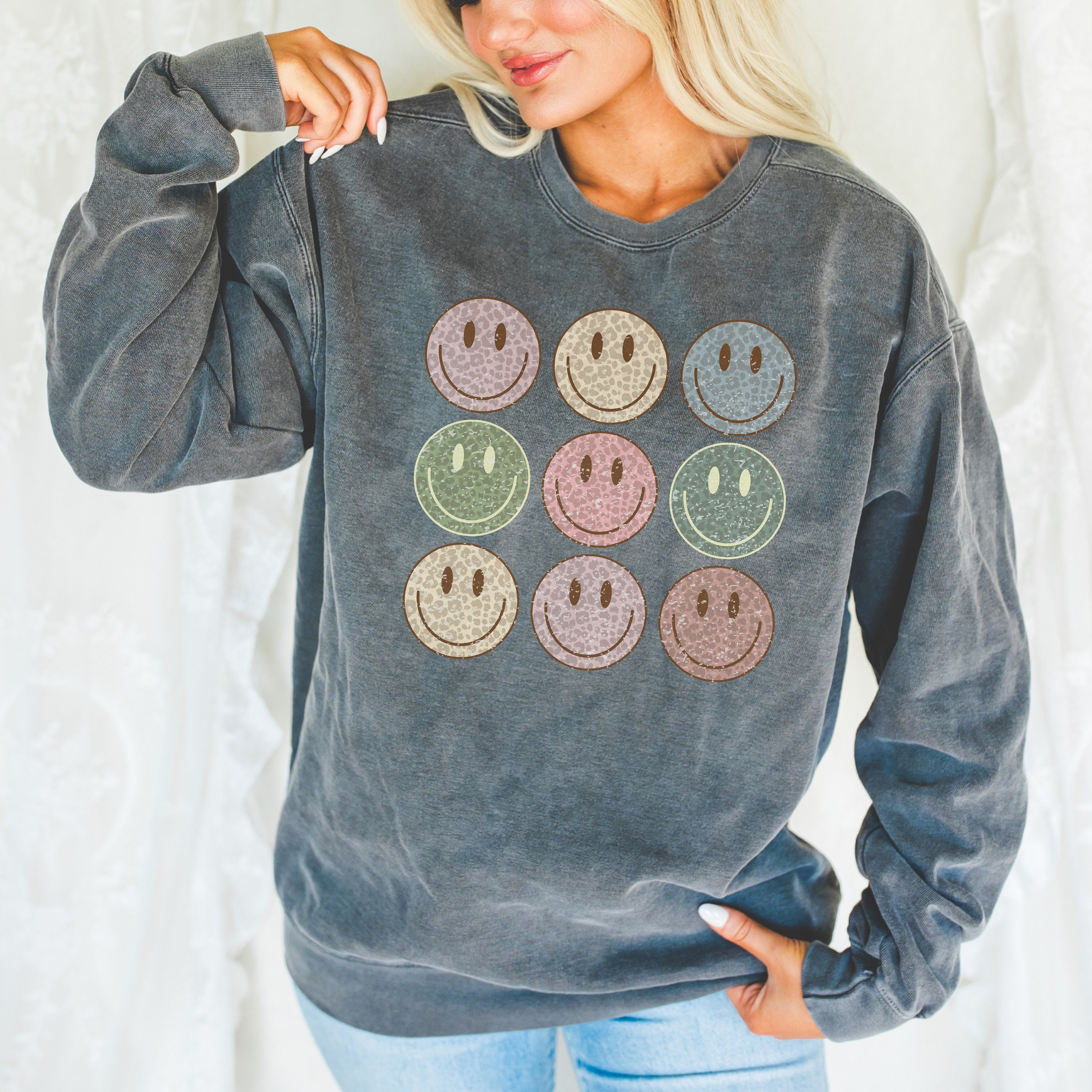 Comfort Colors Smiley Face Sweatshirt Smiley Face Comfort Colors ...