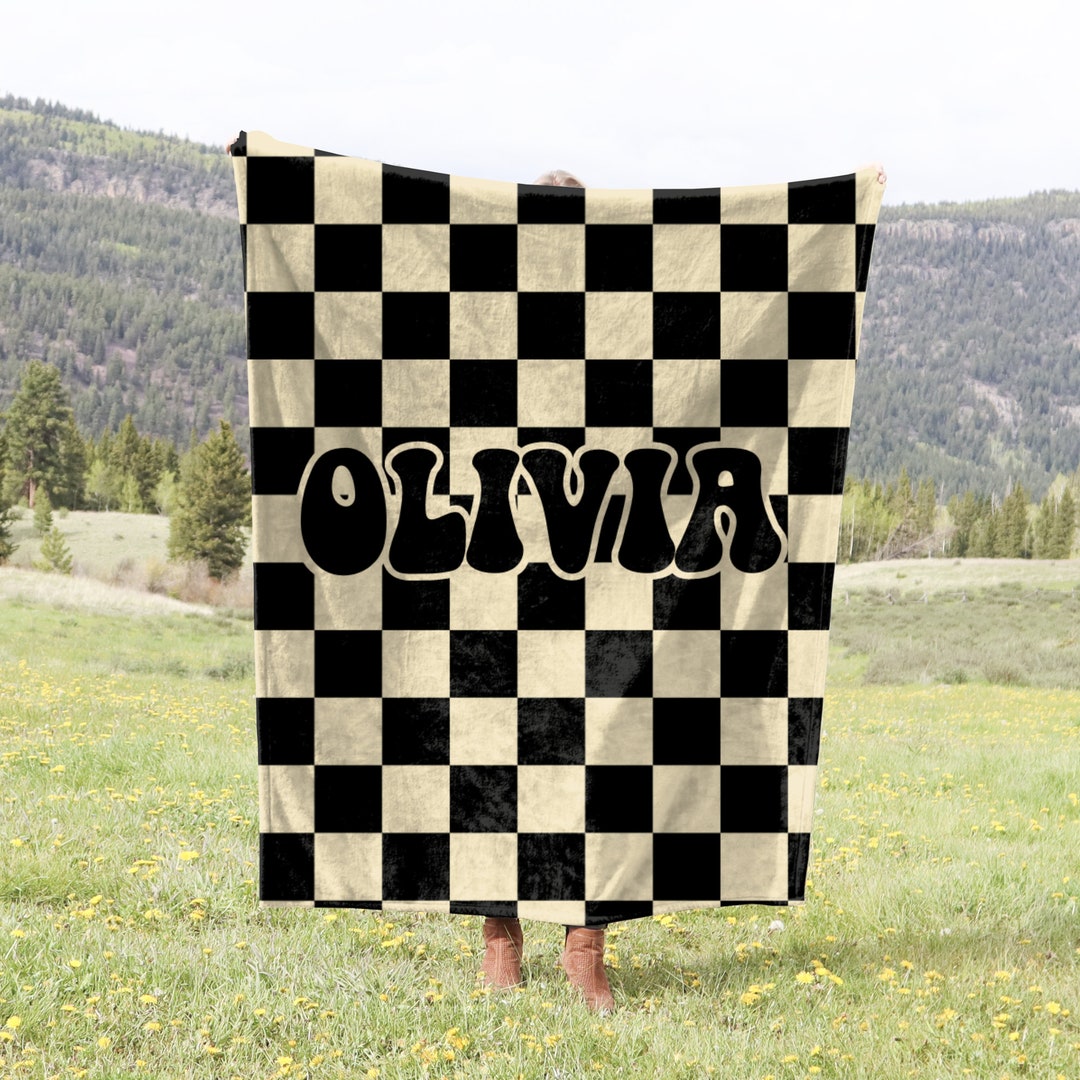 Personalized Blanket for Kids, Retro Blanket, Personalized Name Blanket ...