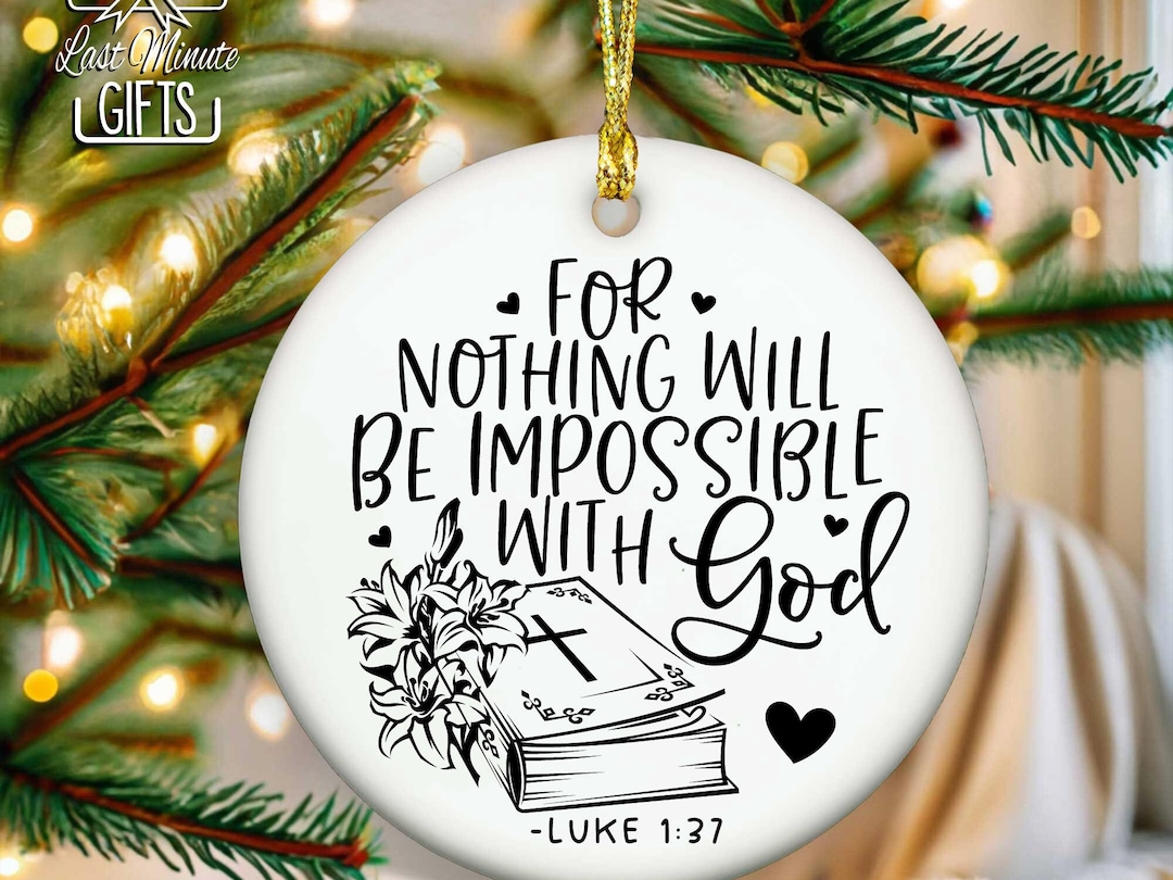 Christian Sayings Ceramic Ornament, Bible Verse Christmas Ornament ...