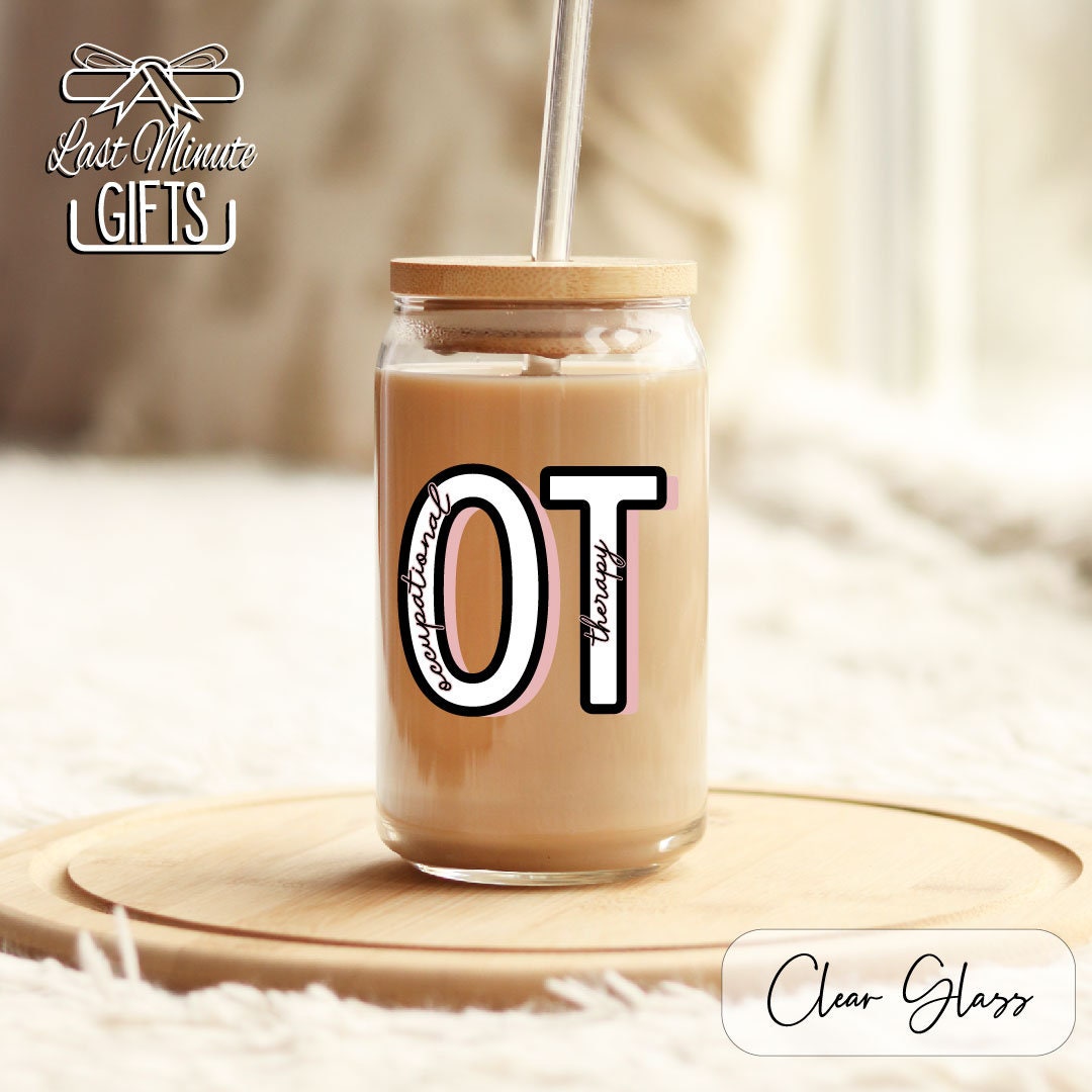 Occupational Therapy Glass Drinking Jar, Ot Glass Tumbler, Occupational ...