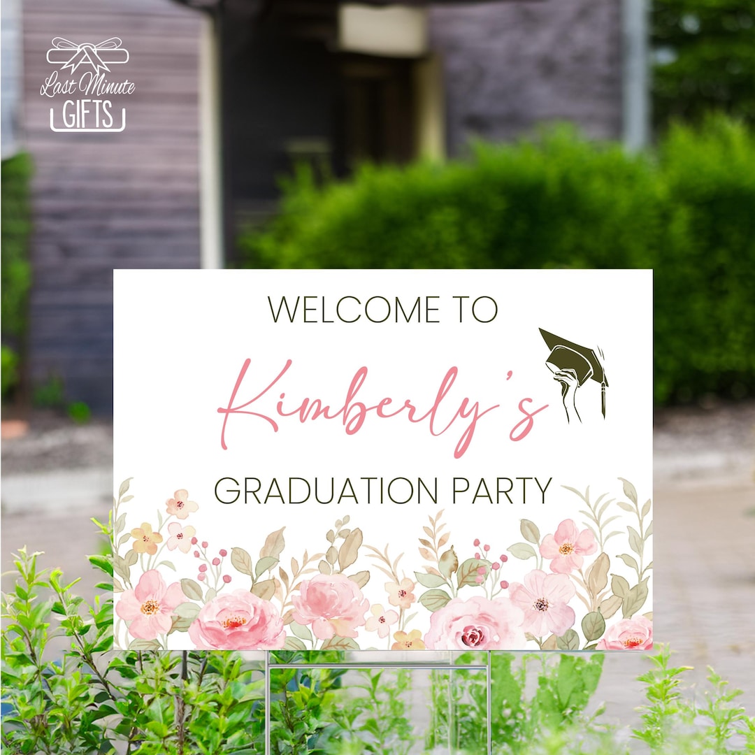 Custom Graduation Party Welcome Yard Signs, Grad Decoration Welcome ...