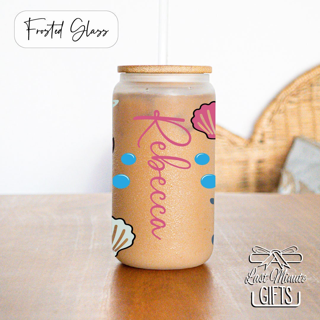 Sea Life Glass Can, Custom Marine Jar, Beach Glass Cup, Personalized ...